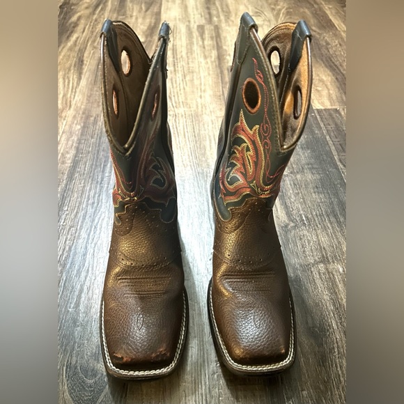 Justin Boots | Shoes | Kids Justin Cowboy Buckaroo Boots Square Toe Sz ...